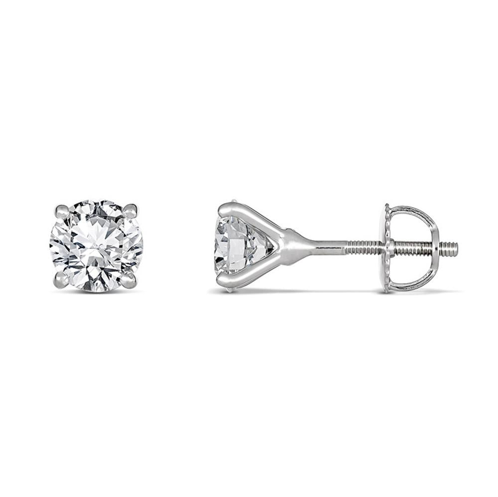 4-Claw Round Brilliant Diamond Studs – Charles Rose