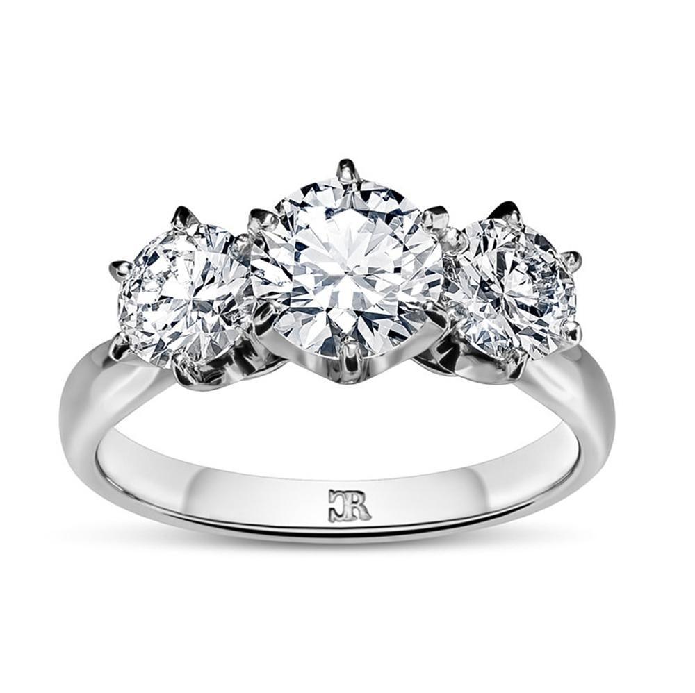 Anna - Three Stone Round Brilliant Cut Diamond Ring – Charles Rose