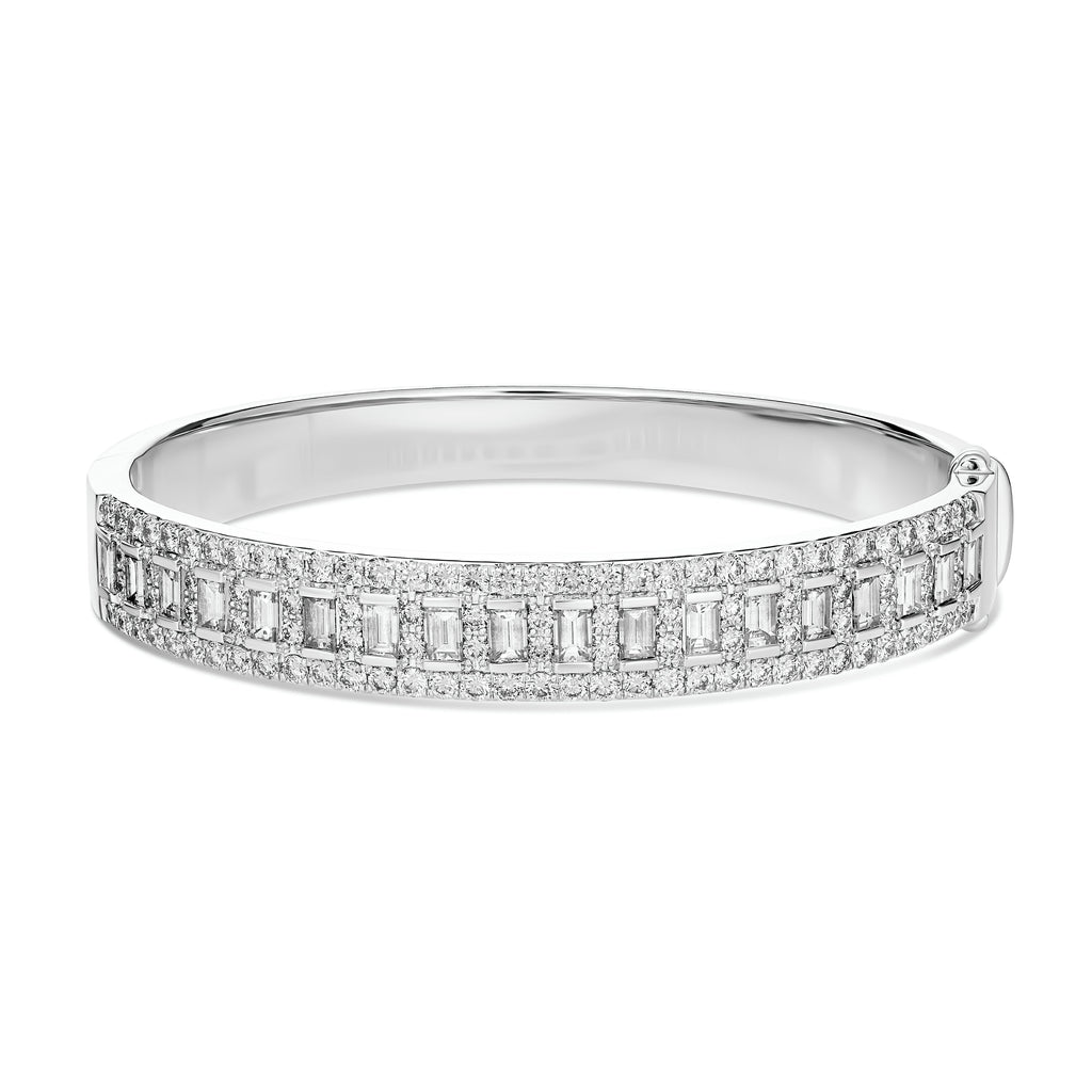 Round Brilliant and Baguette Feature Bangle – Charles Rose
