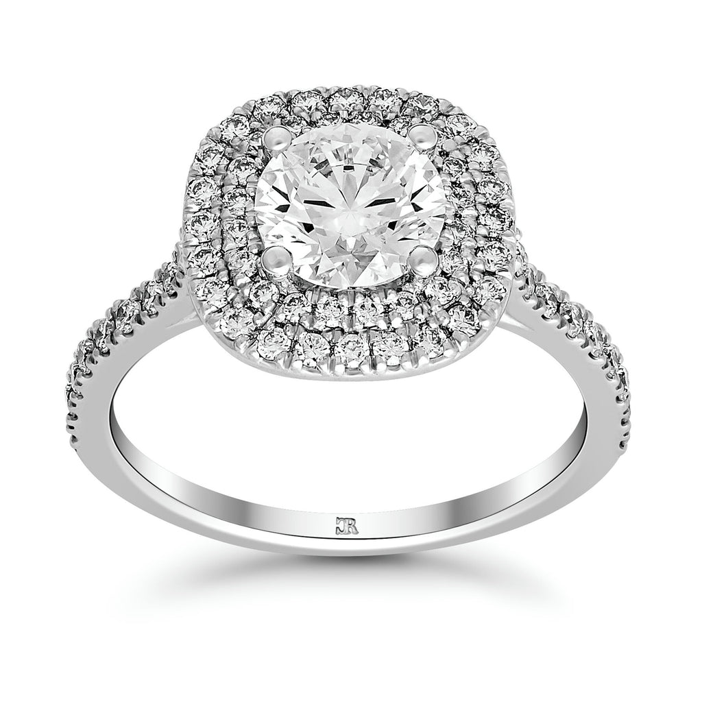 Monaco - Round Brilliant Cut Double Halo Diamond Ring – Charles Rose